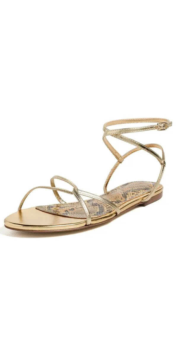 Sam Edelman Ellina Sandals - Amber Gold Leather
