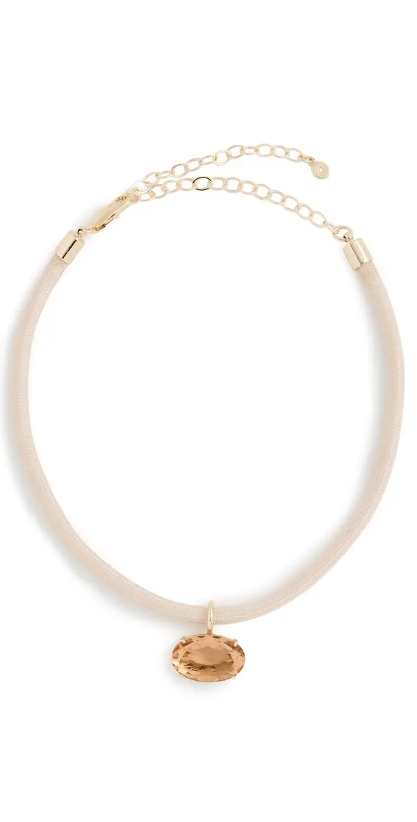 Ettika Oval Pendant Cord Necklace - Cream