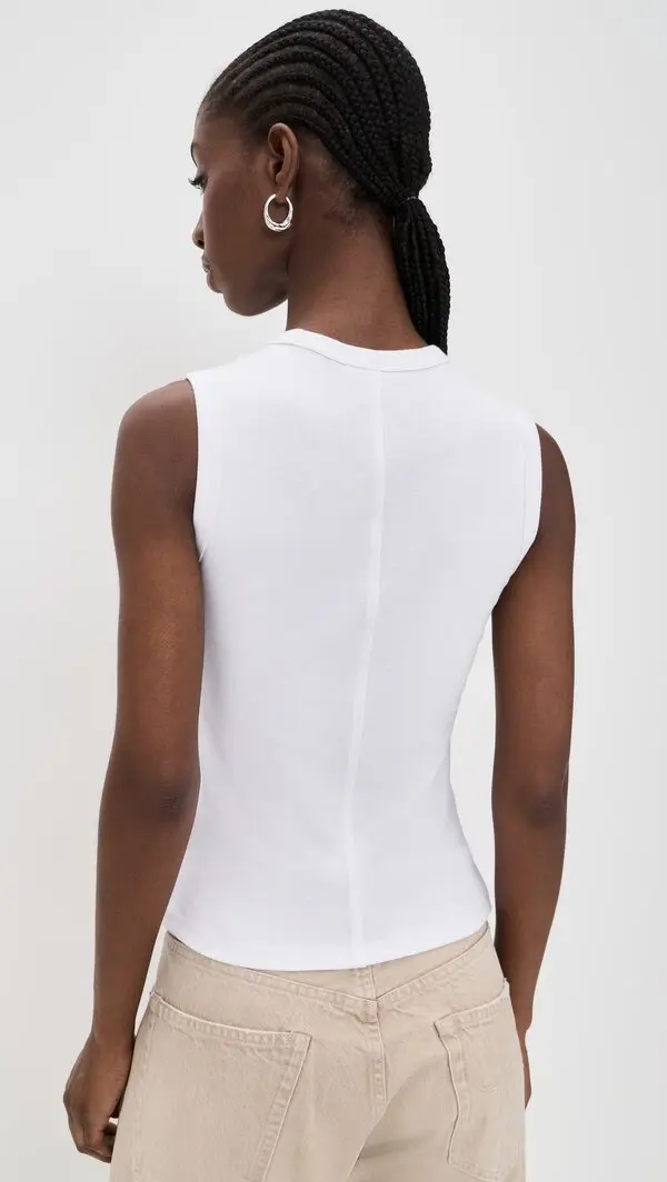 Madewell 90s Shell Tank In Compact Cotton - White