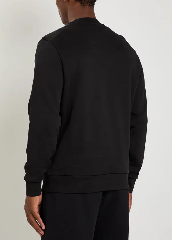 Moncler Cotton Sweatshirt With Logo Applique - Black
