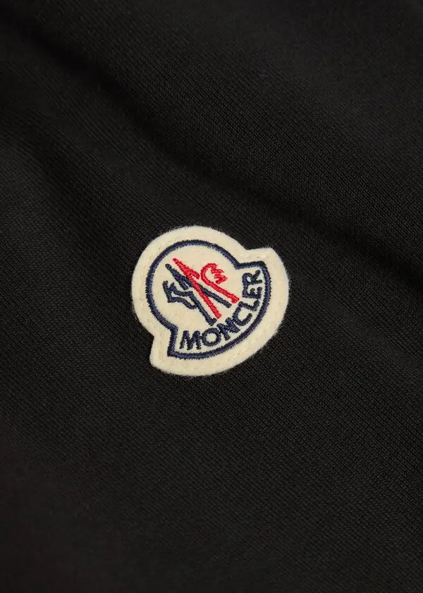 Moncler Cotton Sweatshirt With Logo Applique - Black