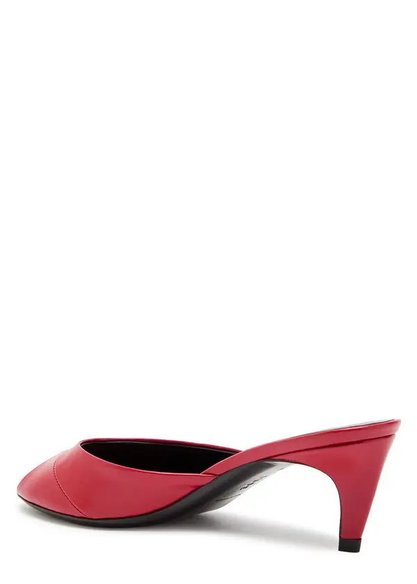 JUDE 65 Leather Peep-toe Mules