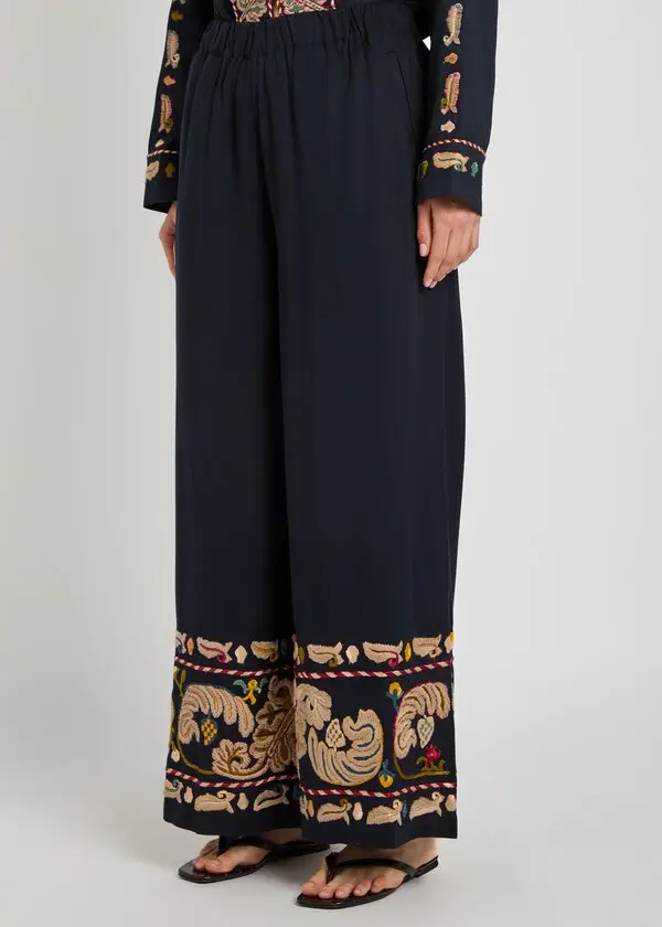 BODE Feather Runner Embroidered Trousers - Multicoloured 1