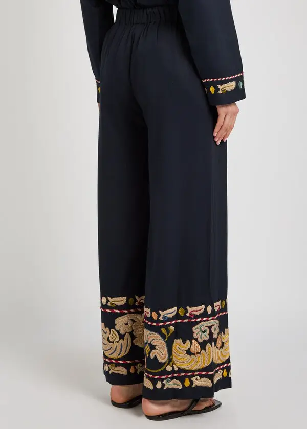 BODE Feather Runner Embroidered Trousers - Multicoloured 1