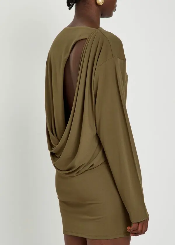 Jacquemus La Robe Mistral Woven Mini Dress - Khaki
