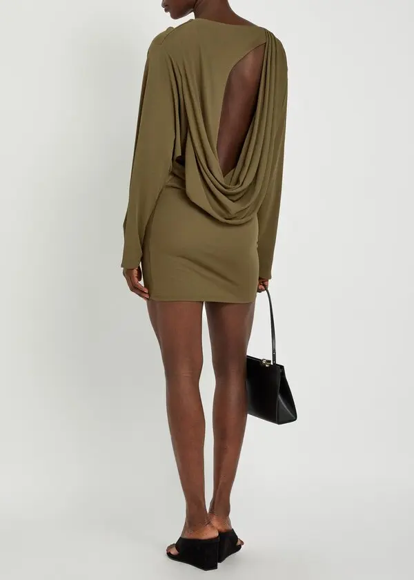 Jacquemus La Robe Mistral Woven Mini Dress - Khaki