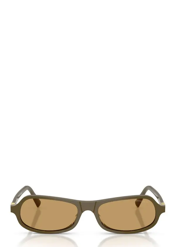 Miu Miu Rectangle-frame Sunglasses - Brown