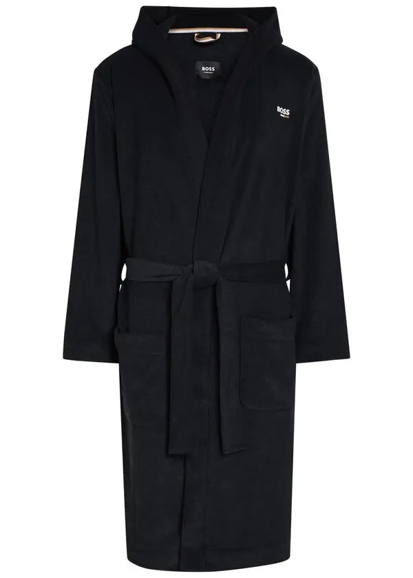 BOSS Hooded Terry Robe - Black