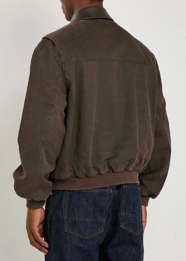 REPRESENT Roscoe Logo-appliquéd Cotton-twill Bomber Jacket - Brown