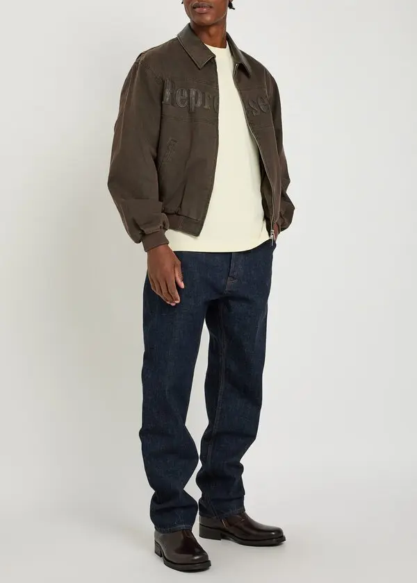 REPRESENT Roscoe Logo-appliquéd Cotton-twill Bomber Jacket - Brown