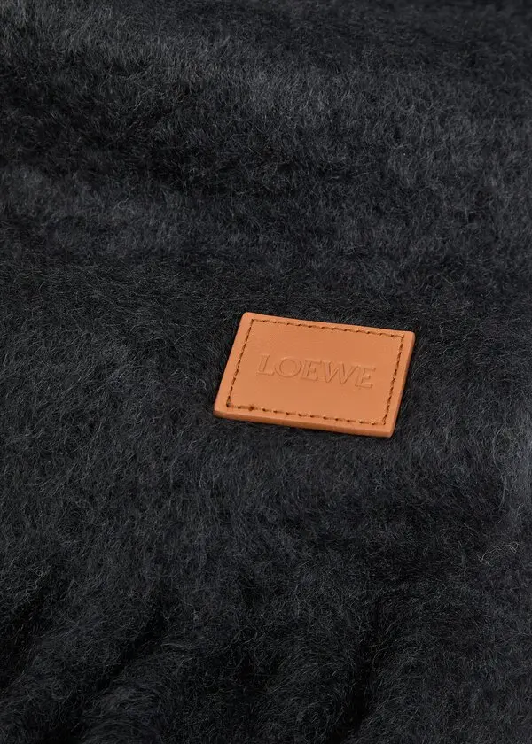 Loewe Logo Fringed Brushed Mohair-blend Scarf