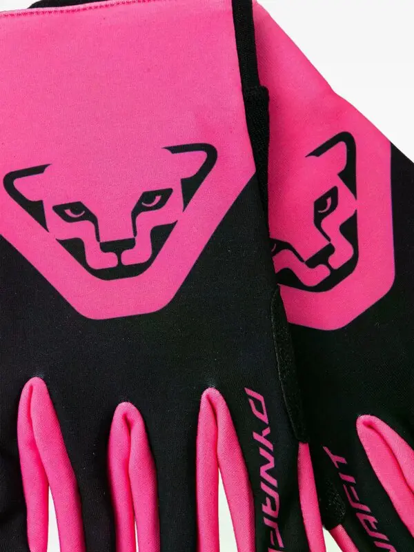 DYNAFIT Striped Gloves With Logo Print