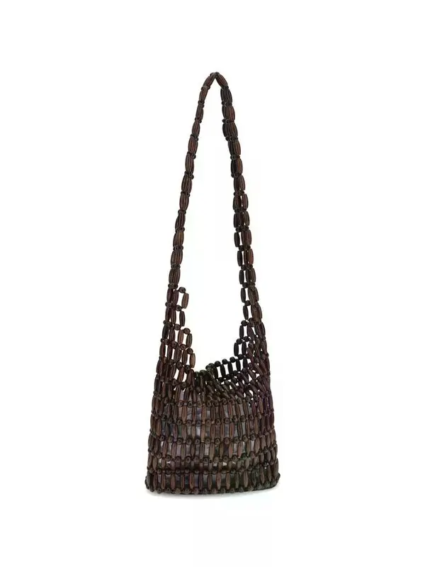 Staud Coronado Beaded Shoulder Bag - Brown