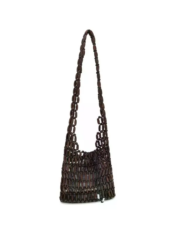 Staud Coronado Beaded Shoulder Bag - Brown