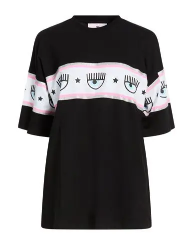CHIARA FERRAGNI Cotton T-shirt With Logo Print - Black