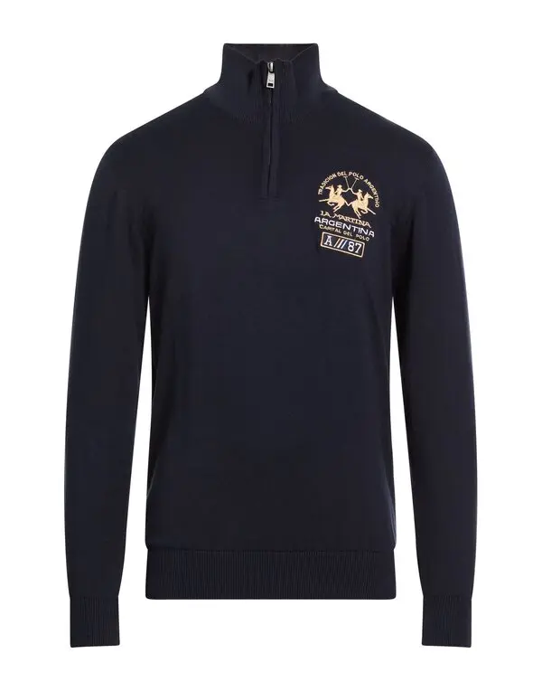 LA MARTINA Embroidered Half-zip Sweater - Navy