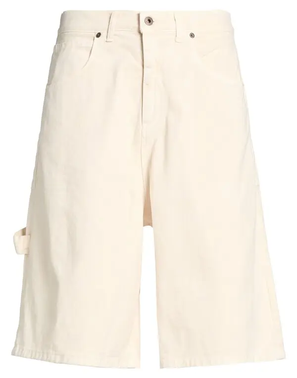 BERNA Military Cotton Elastane Denim Shorts - White