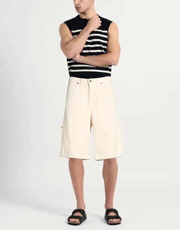 BERNA Military Cotton Elastane Denim Shorts - White