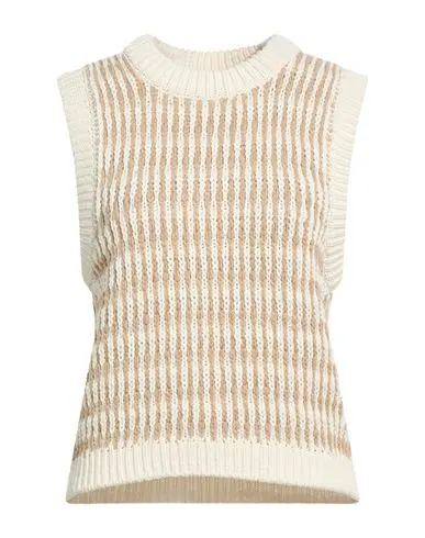 Ba&sh Knitted Two-tone Sleeveless Crewneck Sweater