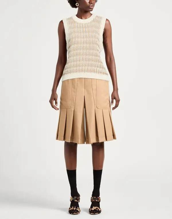 Ba&sh Knitted Two-tone Sleeveless Crewneck Sweater