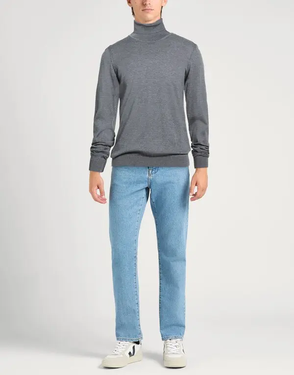BOSS Turtleneck Virgin Wool Top - Grey