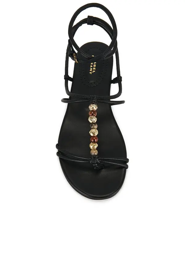 Isabel Marant Étoile Yctoria Beaded Ankle Wrap Sandals