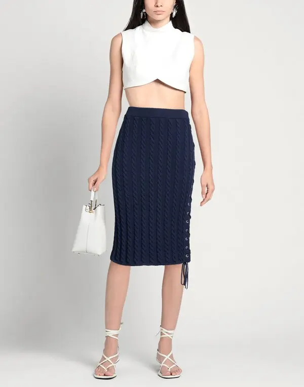Kenzo Midi Cotton Cable-knit Skirt