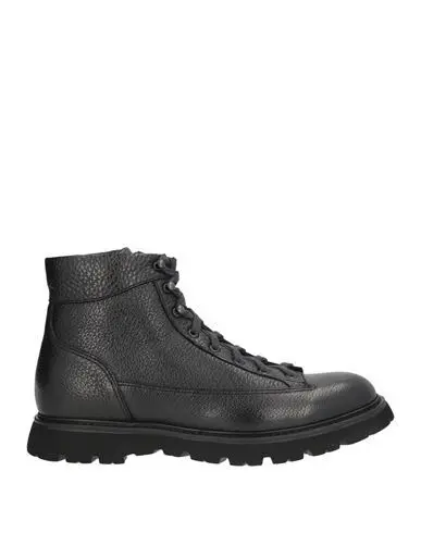 DOUCAL'S Pebbled-leather Lace-up Ankle Boots