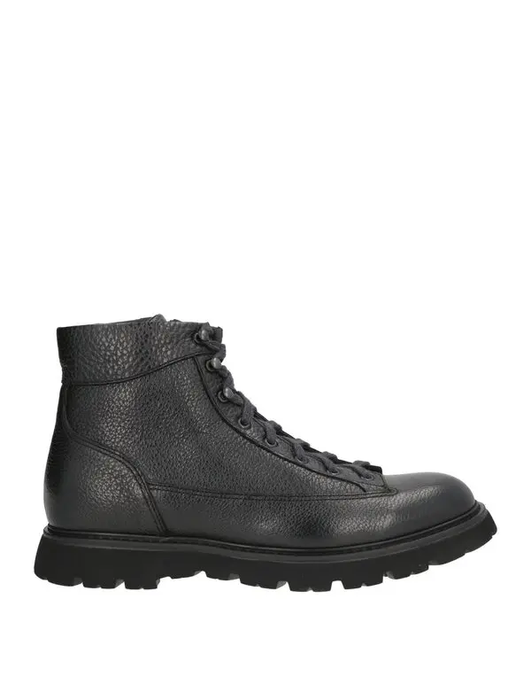 DOUCAL'S Pebbled-leather Lace-up Ankle Boots