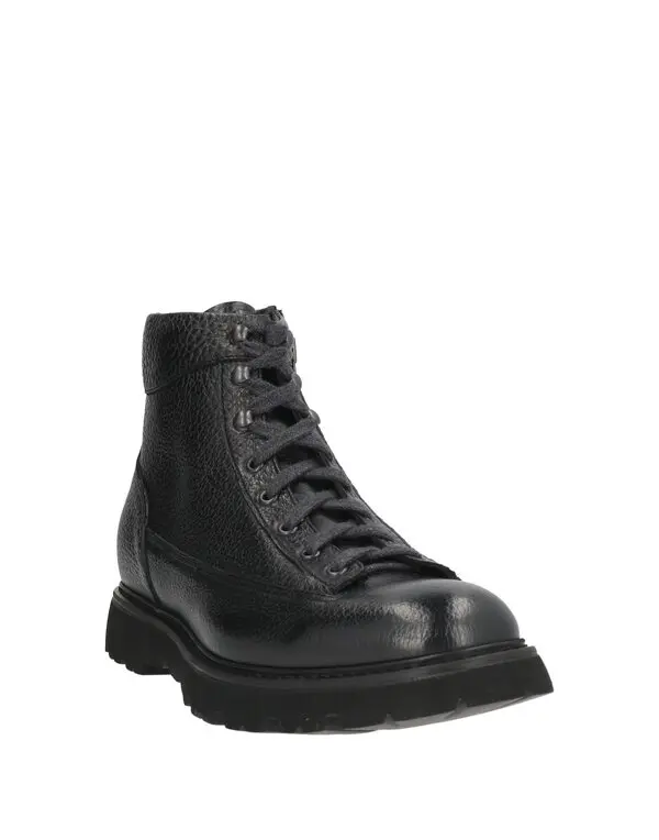 DOUCAL'S Pebbled-leather Lace-up Ankle Boots