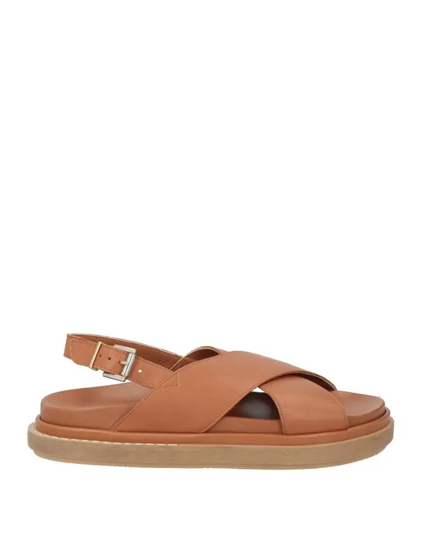 ALOHAS Leather Slingback Sandals - Brown
