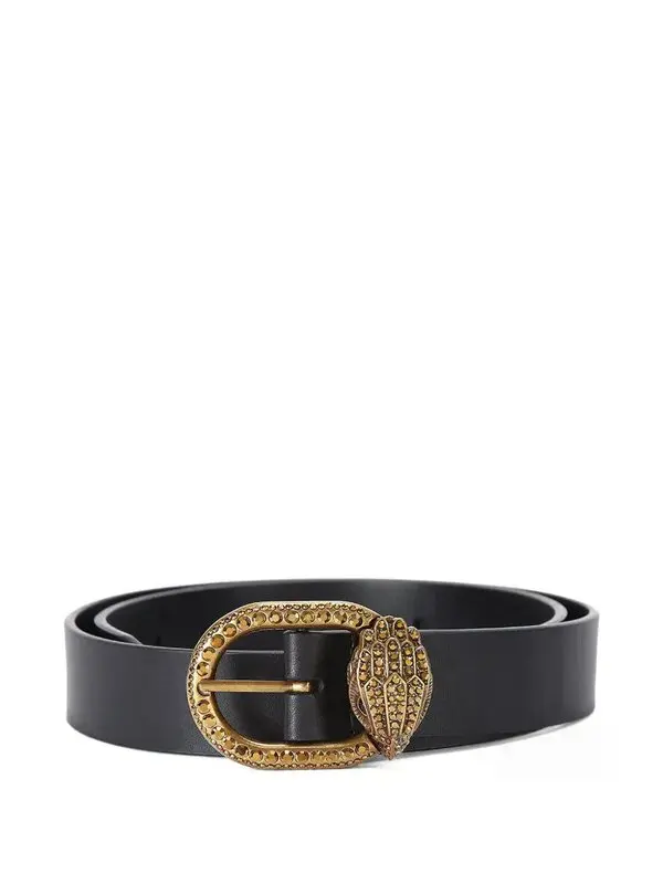 Kurt Geiger Mayfair 30 Crystal-embellished Leather Belt - Black