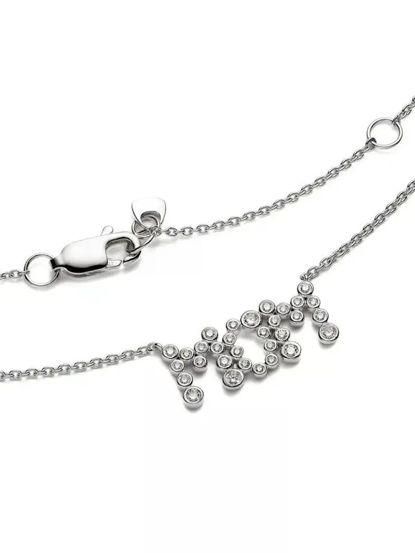 MARIA BLACK Rhodium-plated Crystal Embellished Mom Pendant Necklace