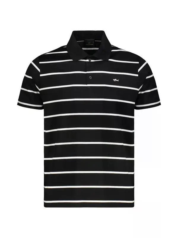 Paul & Shark Striped Cotton Polo Shirt - Black