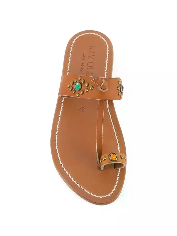 K.JACQUES Embellished Toe-strap Sandals - Brown