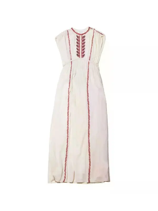 MARANT ETOILE Liviane Embroidered Dress With Rope Belt - Neutrals
