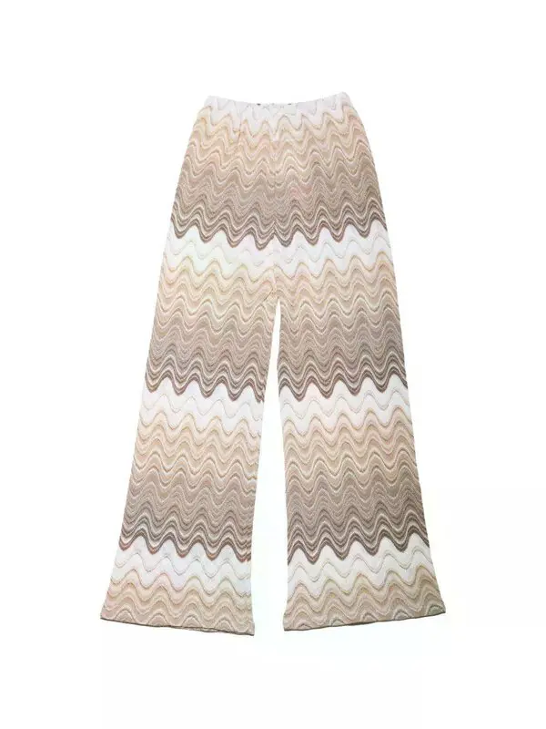 MC2 SAINT BARTH Amalia Chevron-knit Trousers - Neutrals
