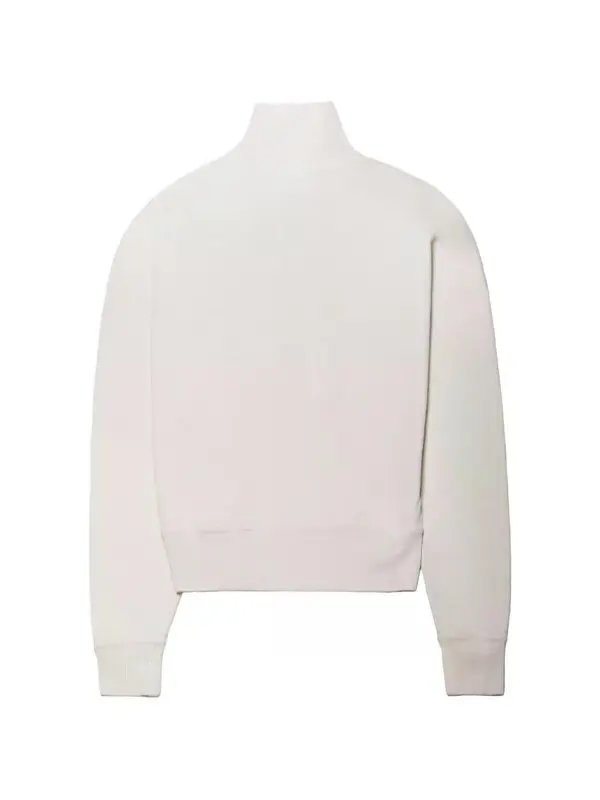 MARANT ETOILE Ross Logo-print Quarter-zip Sweater - Neutrals