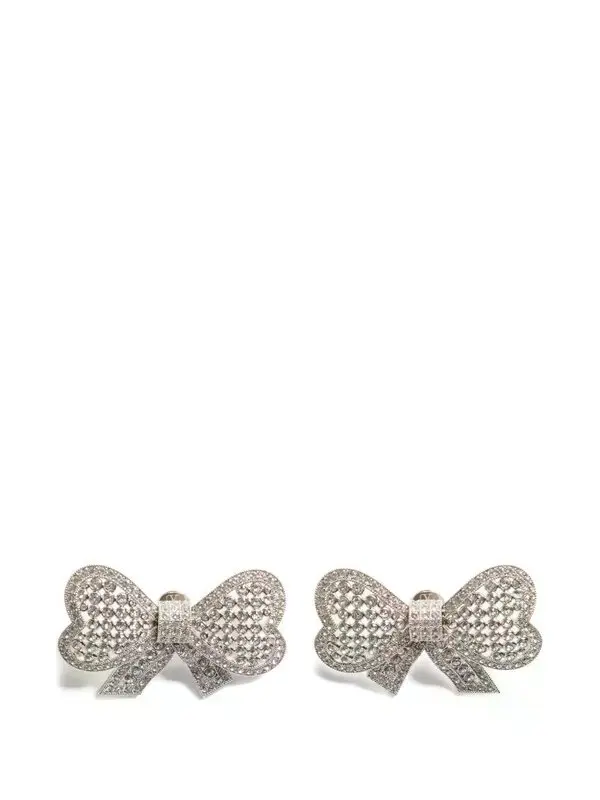 Valentino Garavani Trop Chou Earrings In Metal And Swarovski® Crystals - Silver