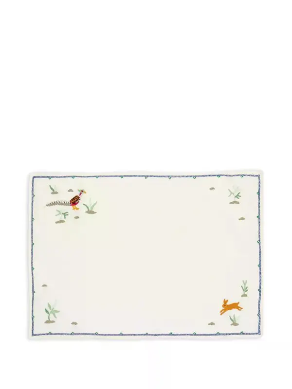 HOUSE OF CAPRICORN Santa Cruz Embroidered Placemat - Neutrals