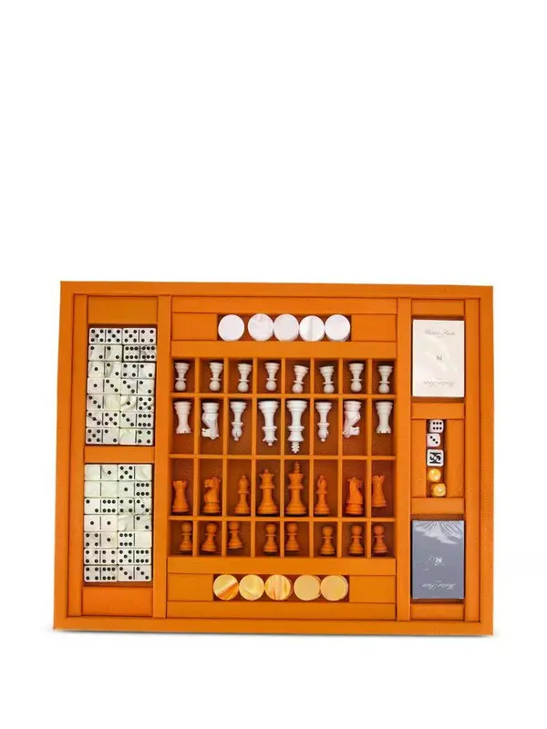 HECTOR SAXE Multi-game Leather Box - Orange