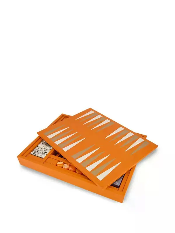 HECTOR SAXE Multi-game Leather Box - Orange