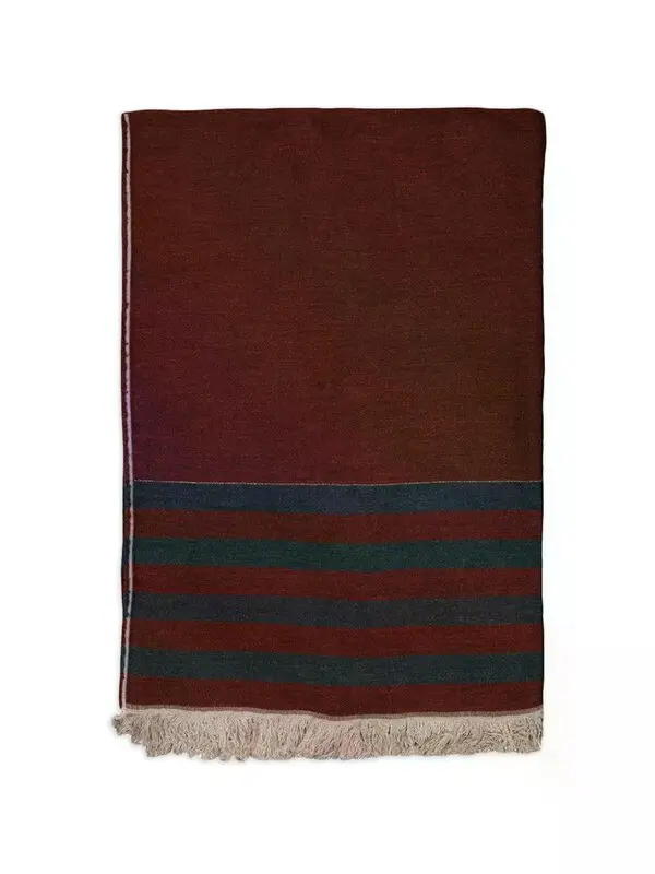 LIBECO Juniper Striped Fringed Throw