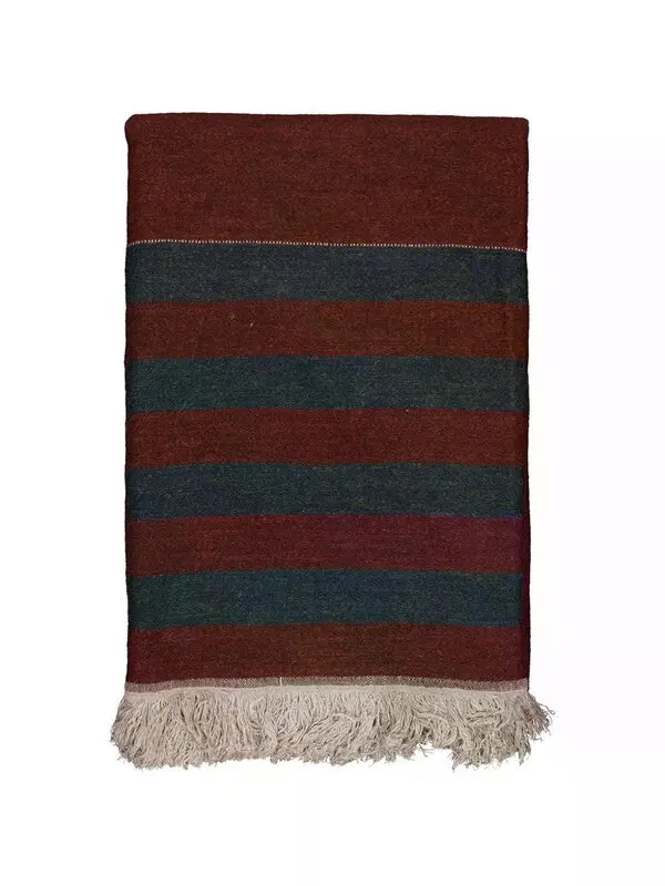 LIBECO Juniper Striped Fringed Throw
