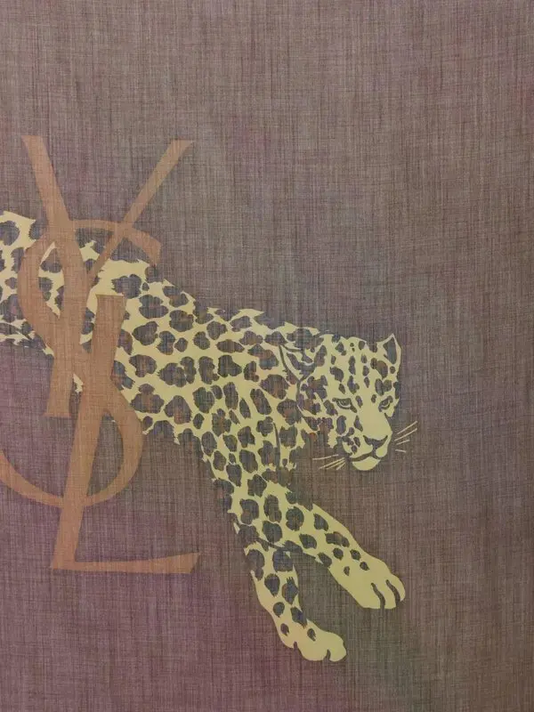 Saint Laurent Cassandre Leopard-print Scarf