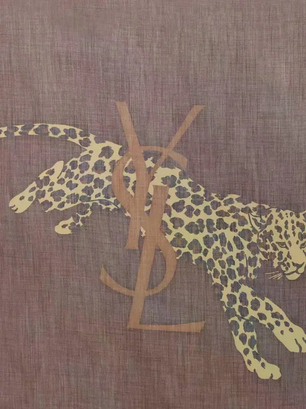 Saint Laurent Cassandre Leopard-print Scarf