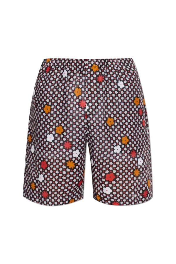 MAISON MARGIELA Printed Cotton Swim Shorts - Black