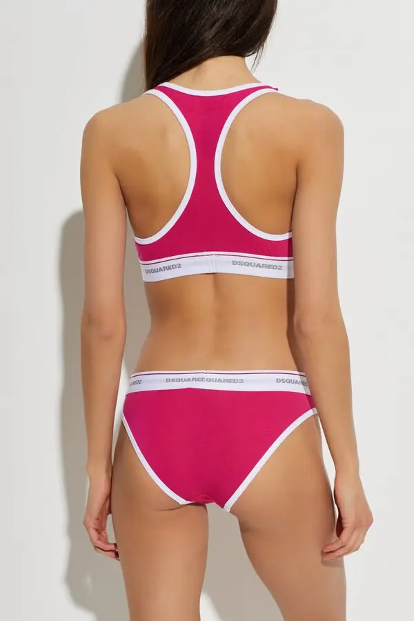 Dsquared2 Lingerie Top With Logo - Pink