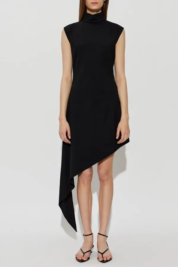 Alaïa Wool Dress With Asymmetric Hemline
