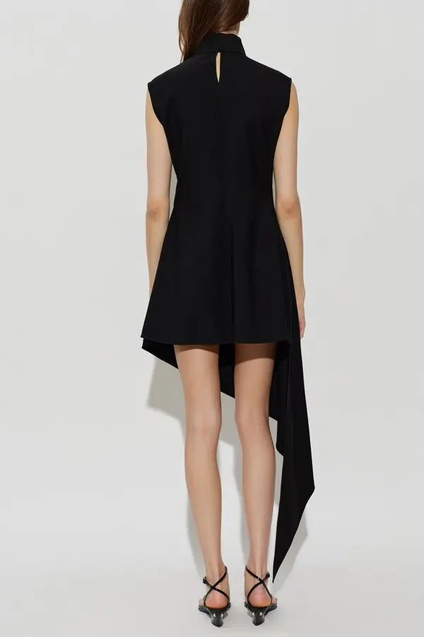 Alaïa Wool Dress With Asymmetric Hemline